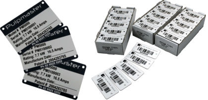 High Quality aluminium Asset tags and information plates.